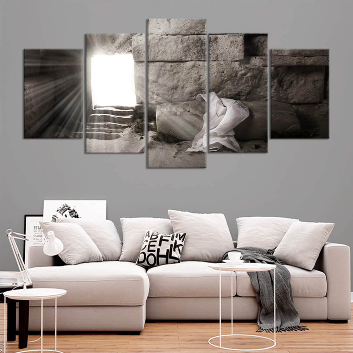 Jesus Empty Tomb Painting | Religious Canvas Wall Art For Praying Room