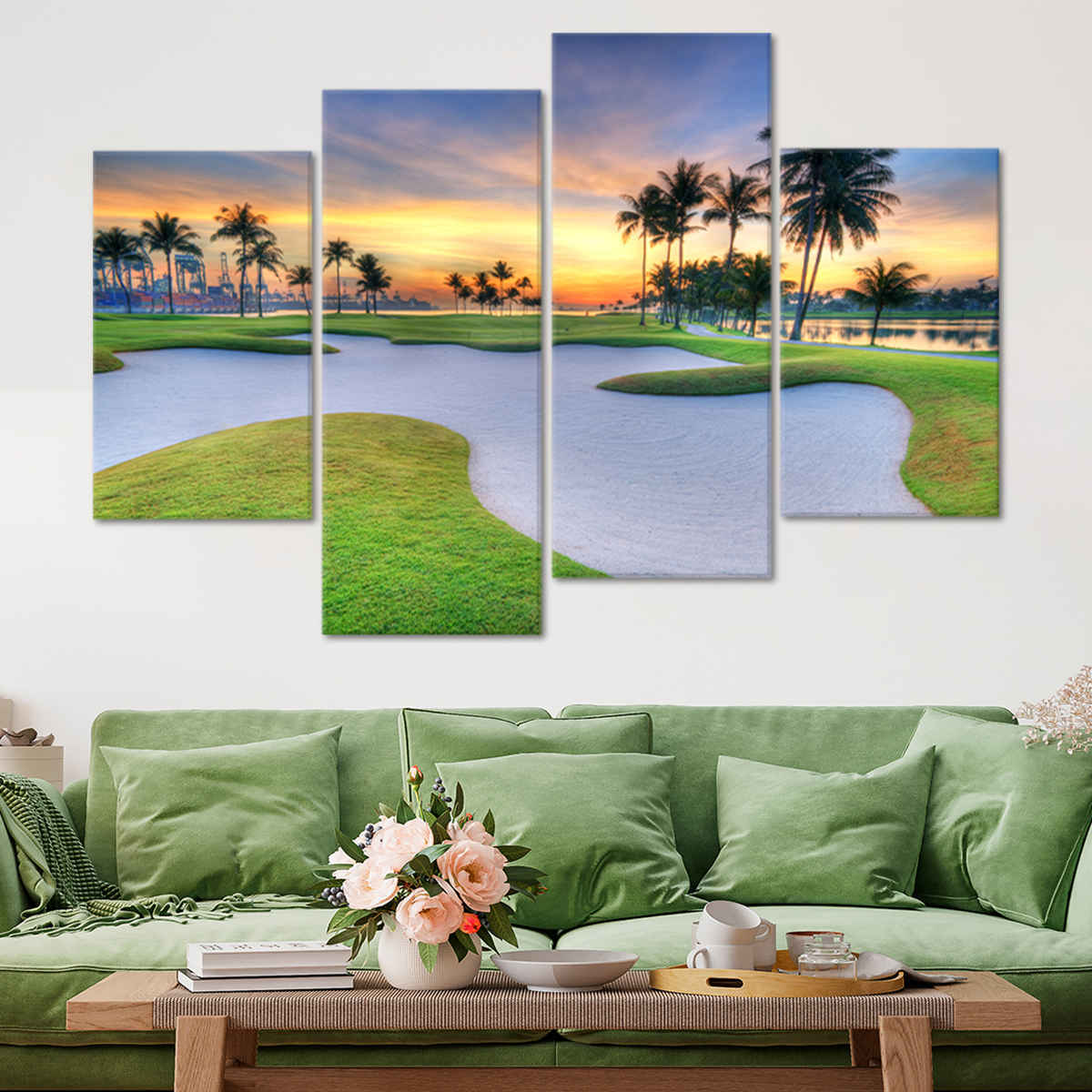 Golf Course Wall Art For Office | Pebble Beach Canvas |Golf Lover Gift