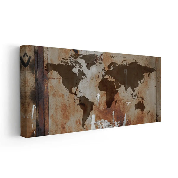 Rusty World Map Wall Art: Large Canvas Prints, Art Prints & Paintings