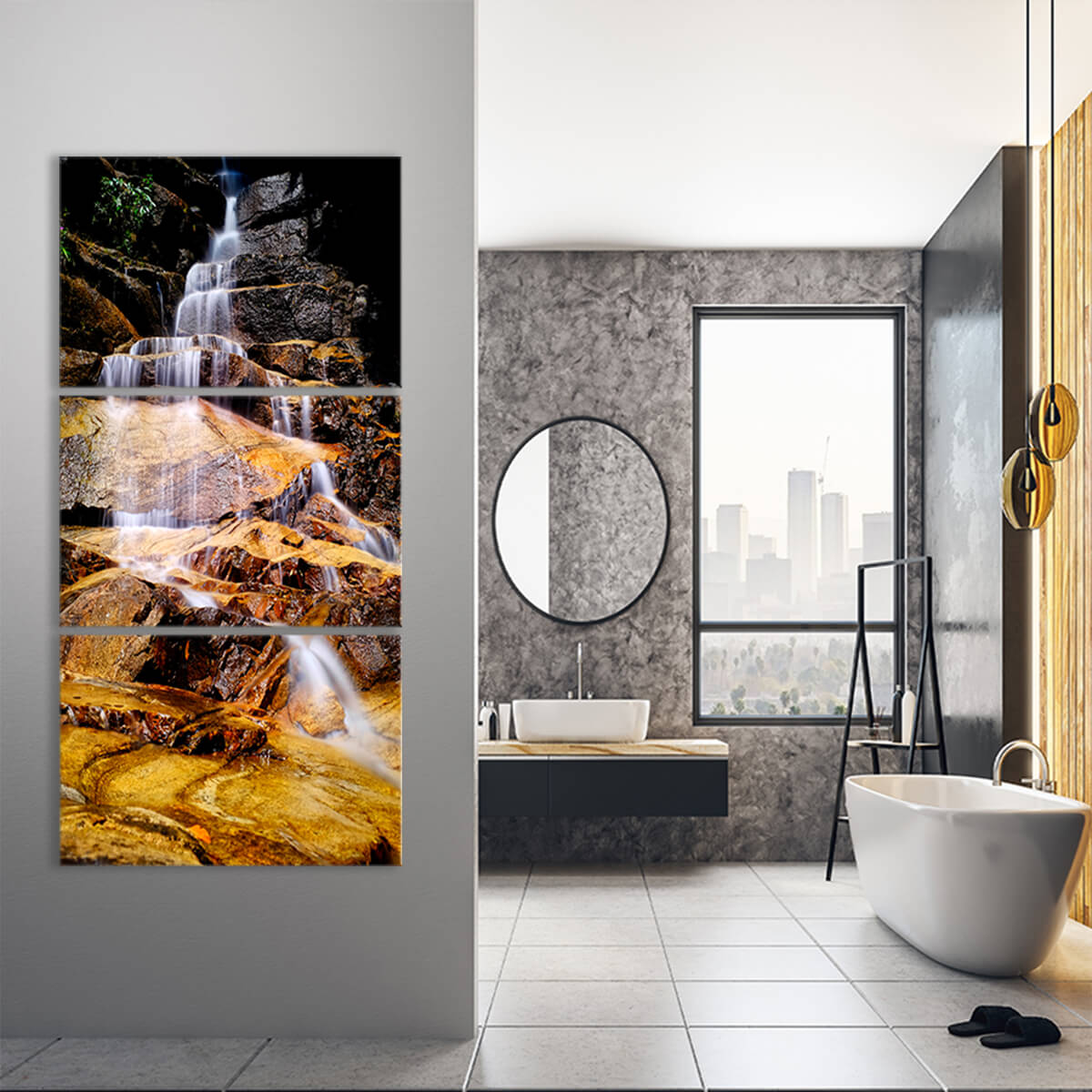 Zen Waterfall Wall Art: Large Canvas Print, Art Print & Wall Painting