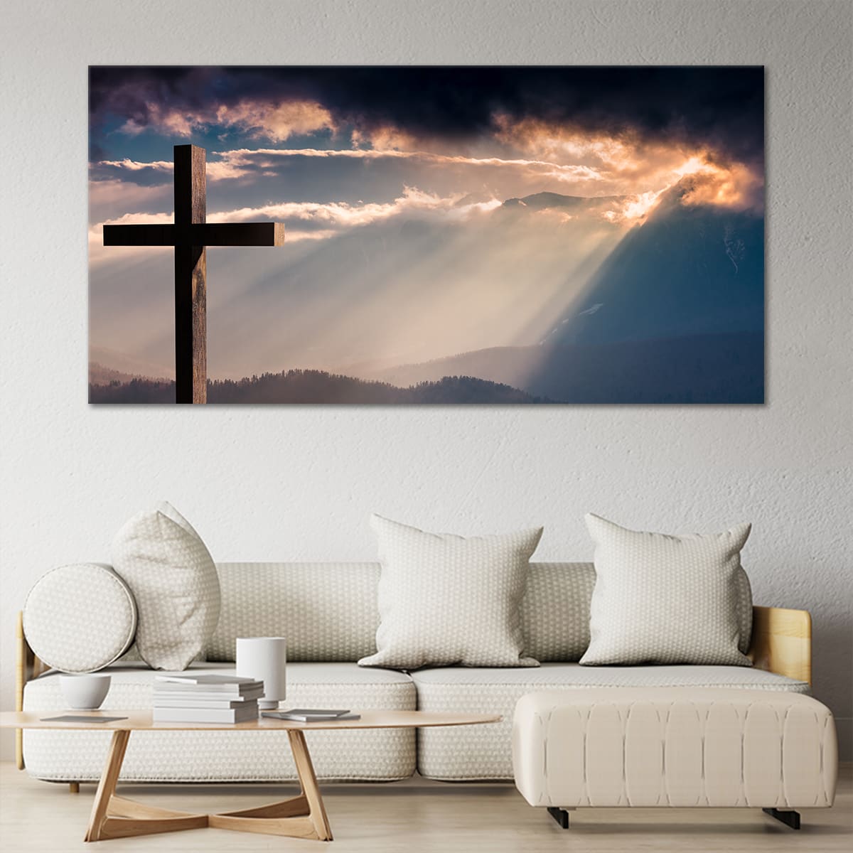 Christian Canvas Wall Art For Living Room, Minimalist Christian Art