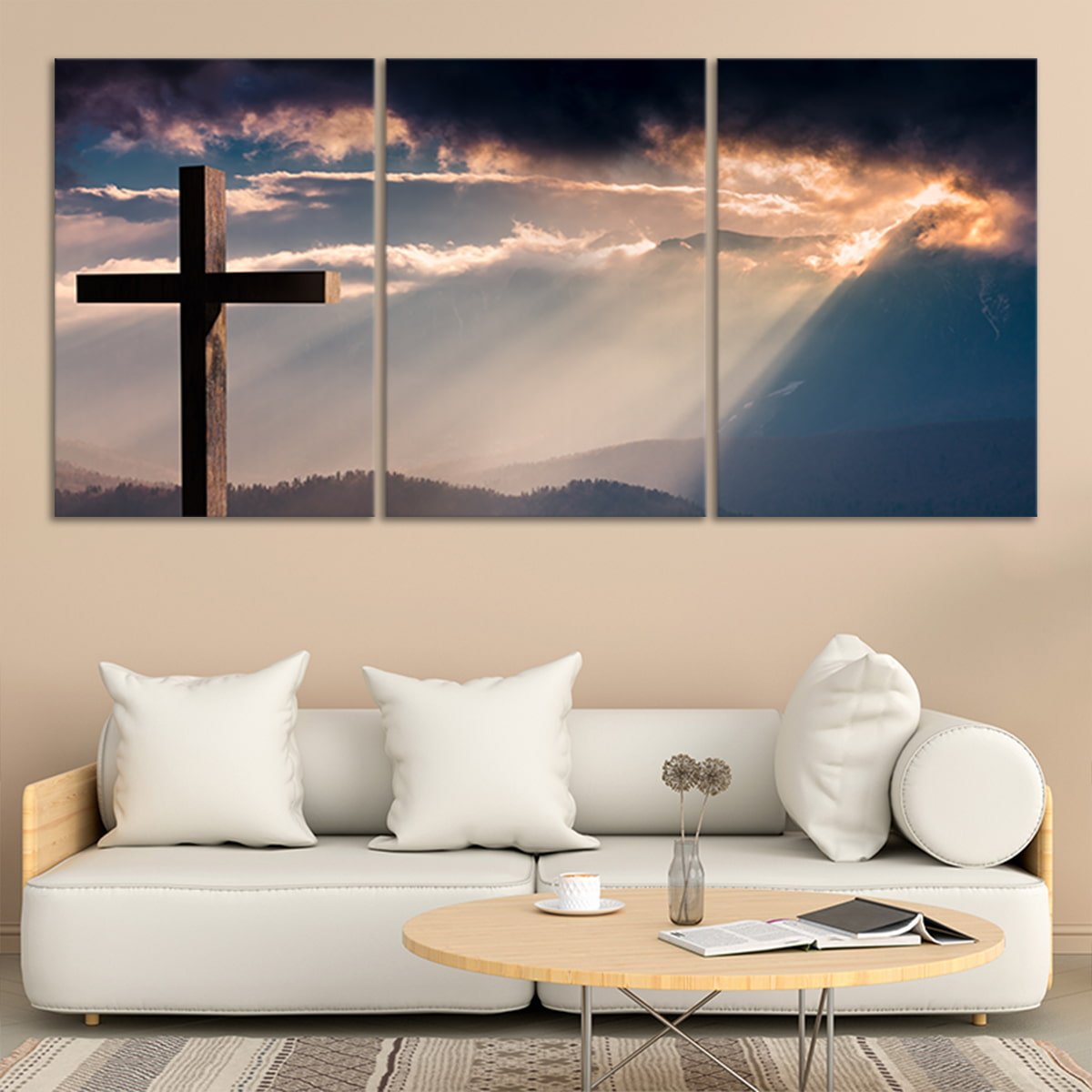 Christian Canvas Wall Art For Living Room, Minimalist Christian Art