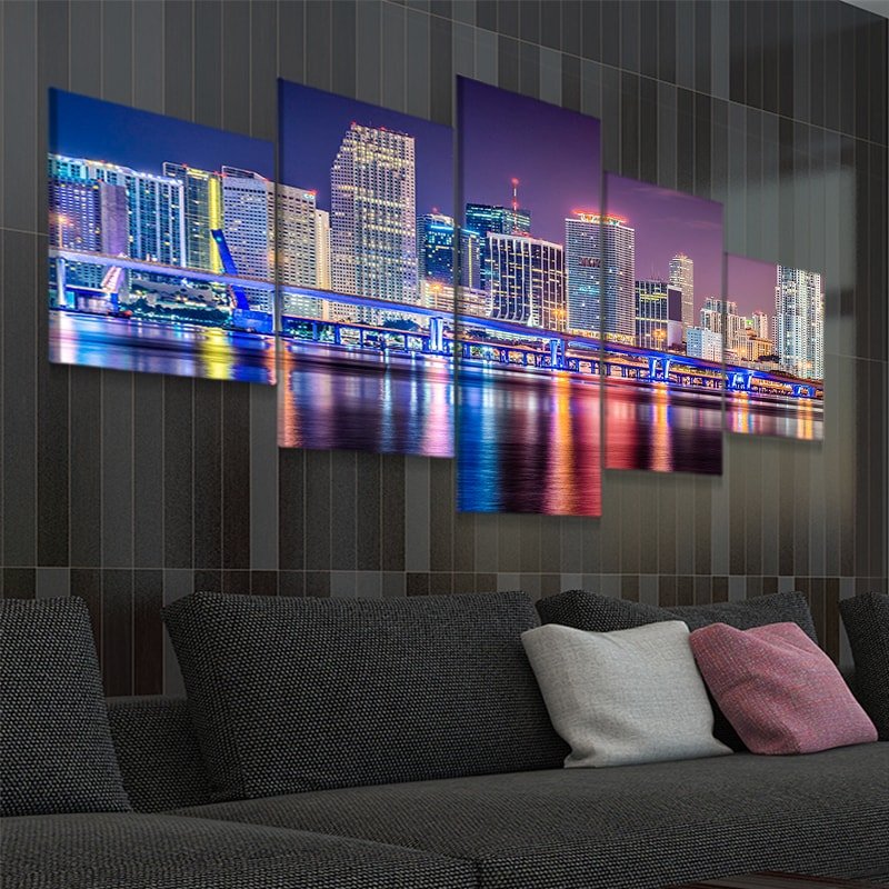 Miami Skyline Wall Art: Large Canvas Prints, Art Prints & Framed Canvas