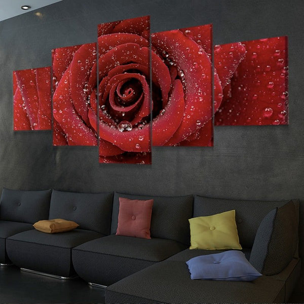 Valentine Red Rose Wall Art: Canvas Print, Art Print & Wall Painting