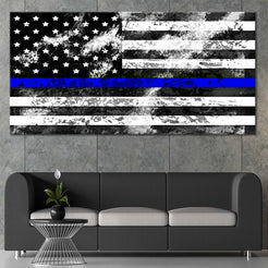 Thin Blue Line Wall Art: Large Canvas Print, Art Print & Wall Painting