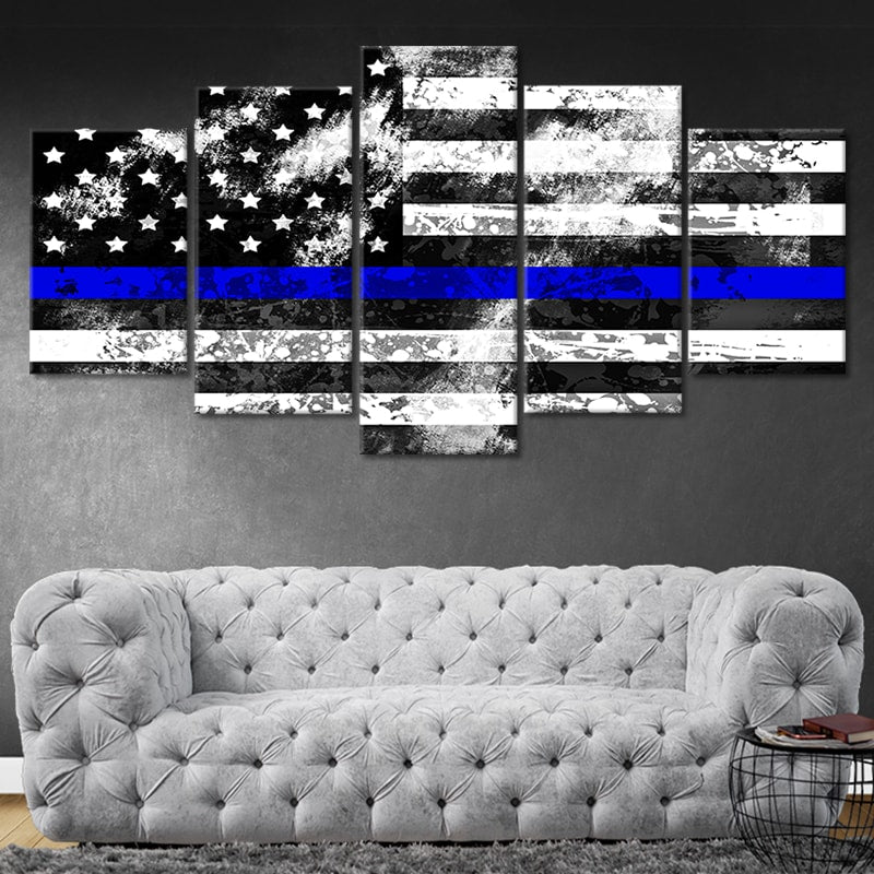Thin Blue Line Wall Art: Large Canvas Print, Art Print & Wall Painting