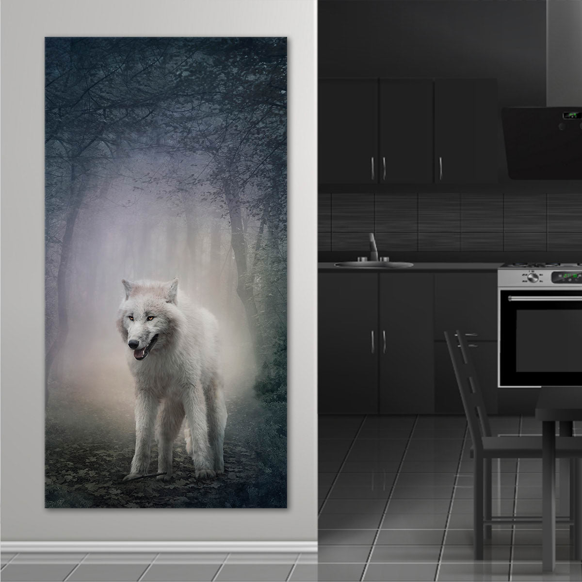 The Lone White Wolf Wall Art: Large Canvas Print, Art Print & Paintings