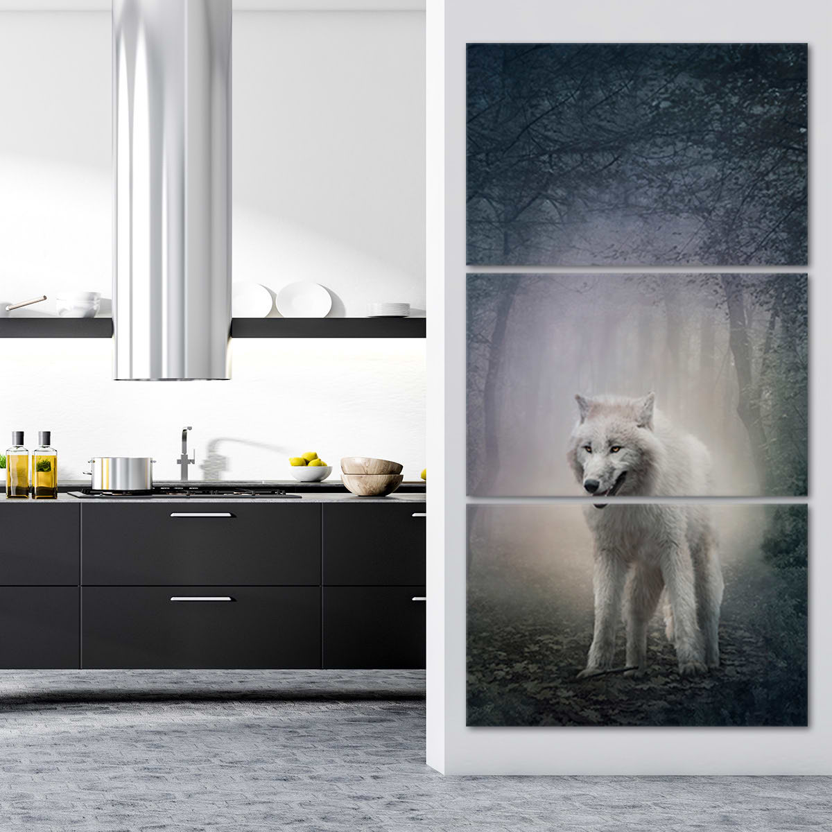 The Lone White Wolf Wall Art: Large Canvas Print, Art Print & Paintings
